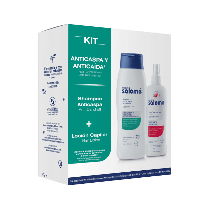KIT SALOME SHAMPOO*400ML ANTICASPA +LOCION CAPILAR*320ML
